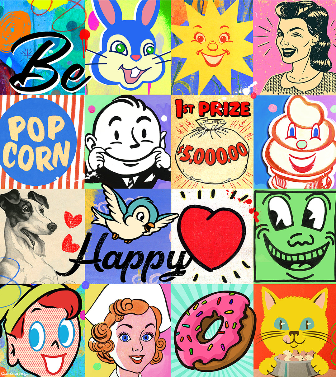 Be Happy Print | Nelson De La Nuez The King of Pop Art ® PopLand Studios