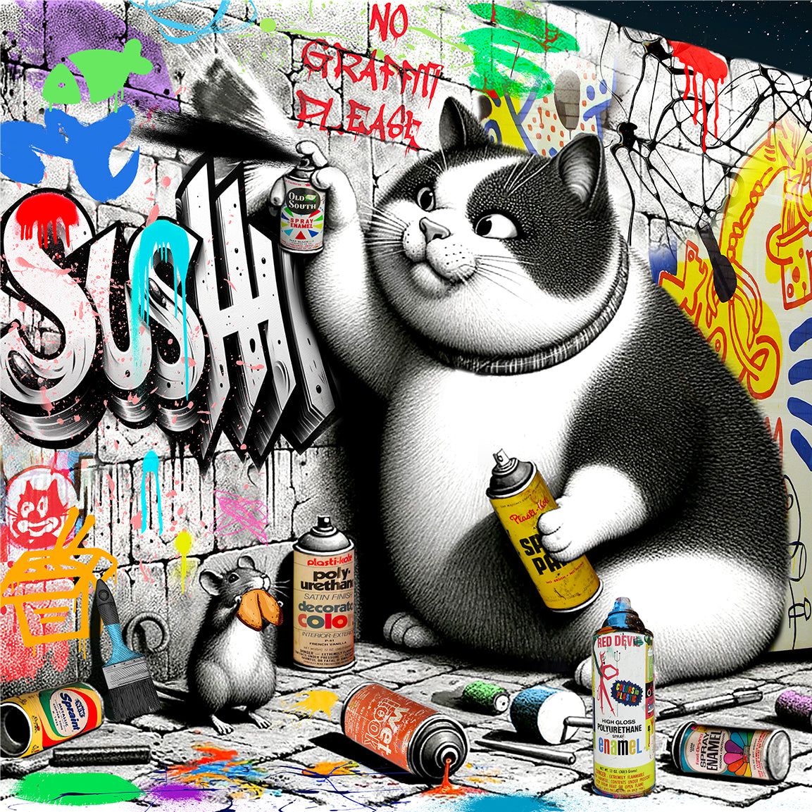 Kitty Graffiti Print | Nelson De La Nuez The King of Pop Art ® PopLand ...