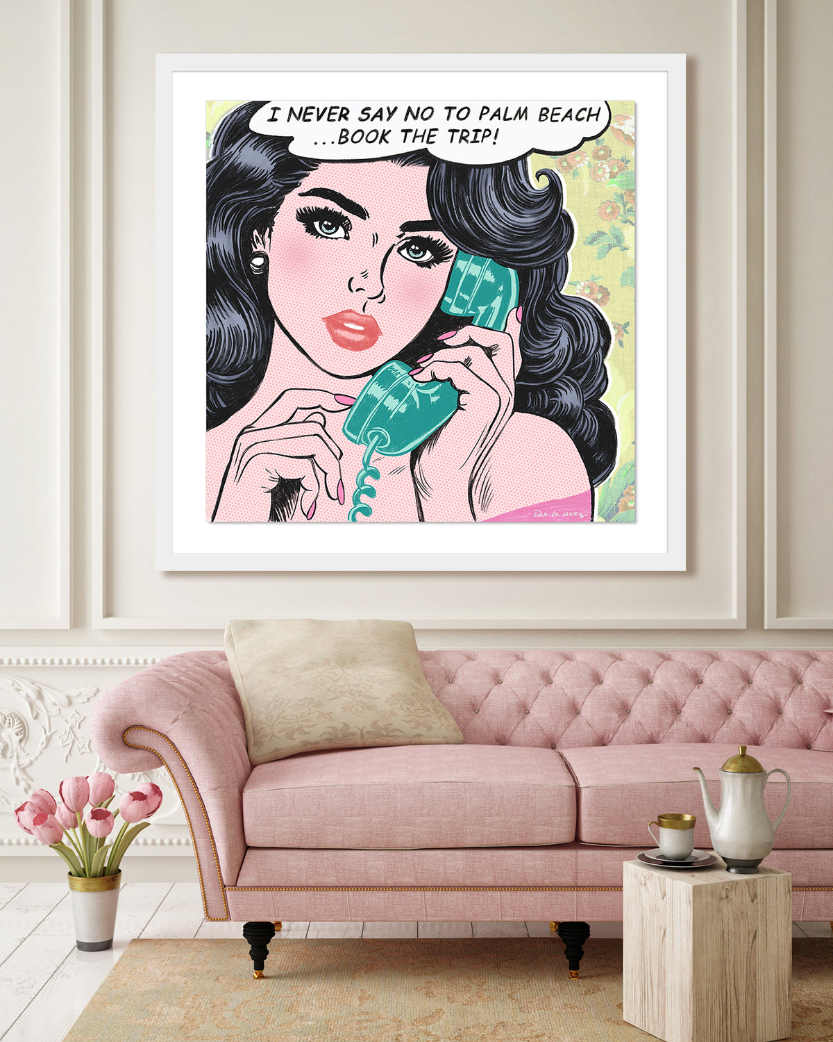 Palm Beach Life - Mixed Media - FRAMED, Signed | Nelson De La Nuez The ...
