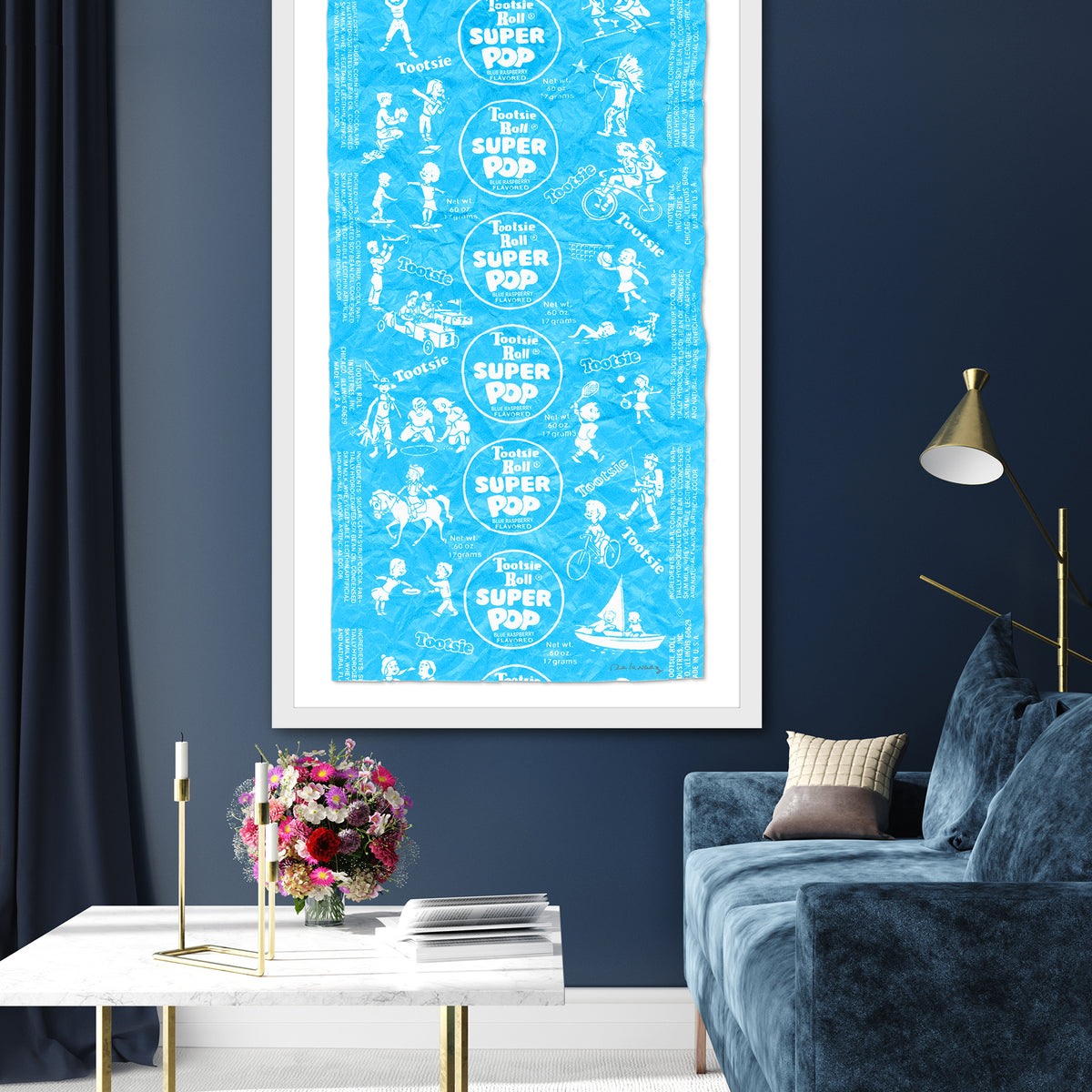 Blue Raspberry Tootsie Pop Wrapper - Resin Sculpture - FRAMED | Nelson ...