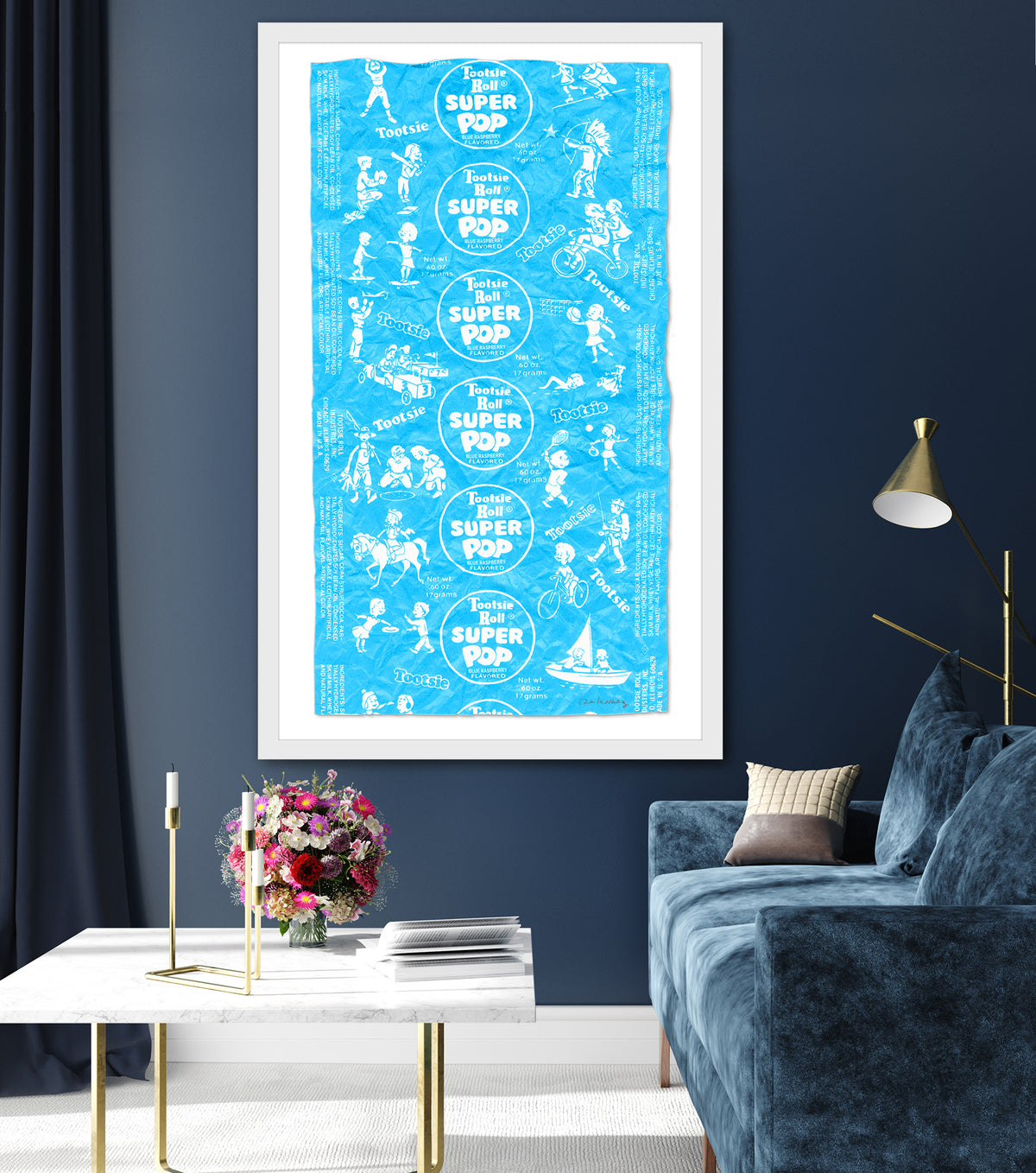 Blue Raspberry Tootsie Pop Wrapper - Resin Sculpture - FRAMED | Nelson ...